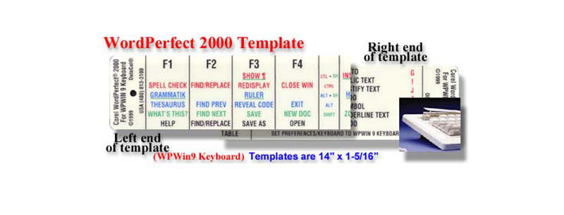 WordPerfect 2000 Keyboard Template
