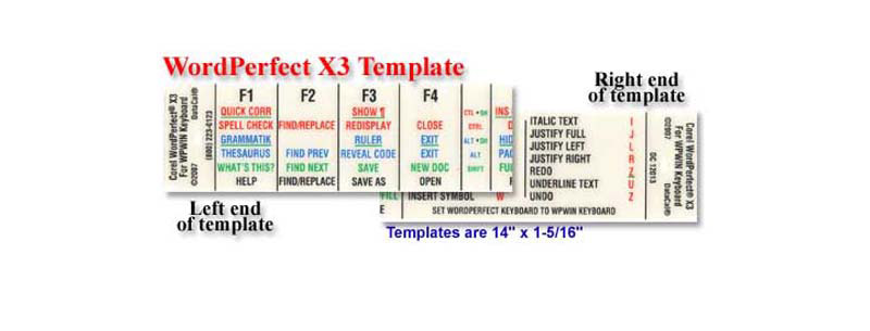 Corel WordPerfect X3 Keyboard Stack Template